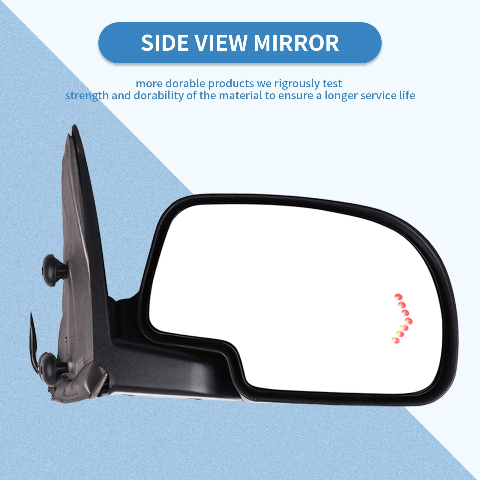 Door Mirrors ECCPP High Performance LH+RH Side Mirror Replacement Driver+Right Side Mirror With Power Adjusted Heated for 2003-2006 For Chevy Silverado Suburban Tahoe For GMC Sierra Yuk