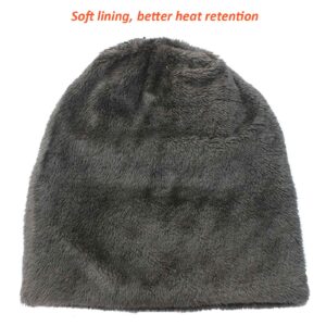 HINDAWI Winter Slouchy Beanie Gloves for Women Knit Warm Hats Skull Caps Touch Screen Mittens Black