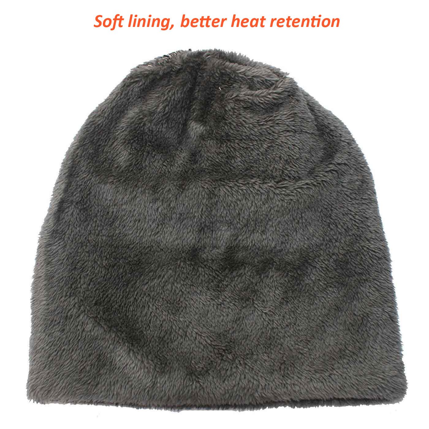 HINDAWI Winter Slouchy Beanie Gloves for Women Knit Warm Hats Skull Caps Touch Screen Mittens Black