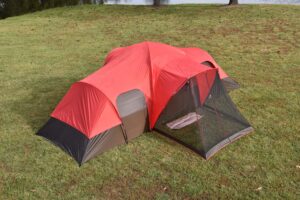 ozark wt172115 trail 10-person family tent, red