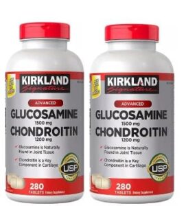 kirkland signature glucosamine 1500mg/chondroitin 1200mg 280 tablets (pack of 2)