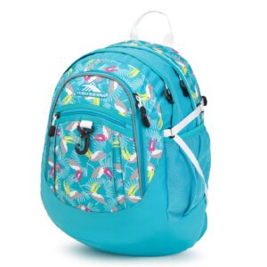 high sierra fatboy backpack, toucan/tropic teal/white, 19.5 x 13 x 7-inch