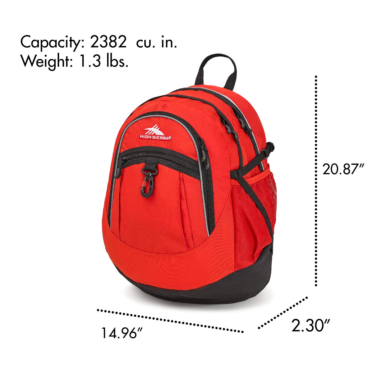 High Sierra Fatboy Backpack, Crimson/Black, 19.5 x 13 x 7-Inch