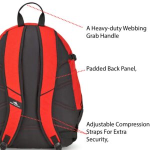 High Sierra Fatboy Backpack, Crimson/Black, 19.5 x 13 x 7-Inch