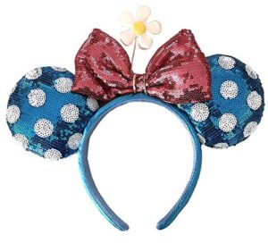 disney parks exclusive - minnie mickey ears headband - bow flower polka dot sequin