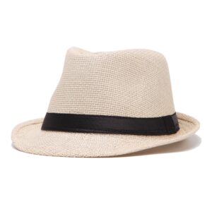 Fedora Hat Mens Fedora Hats for Men Trilby Hat Straw Sun Hat Panama Hat for Men (Pack of 3(Beige,Coffee,Khaki))