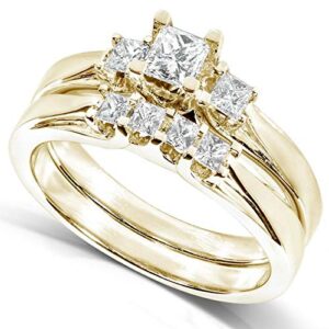 Kobelli Diamond Wedding Set 1/2 carat (ctw) in 14K White or Yellow Gold, Size 10, White Gold