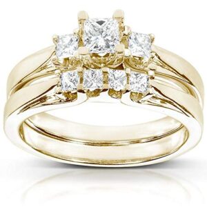 Kobelli Diamond Wedding Set 1/2 carat (ctw) in 14K White or Yellow Gold, Size 10, White Gold