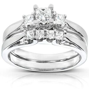 Kobelli Diamond Wedding Set 1/2 carat (ctw) in 14K White or Yellow Gold, Size 10, White Gold