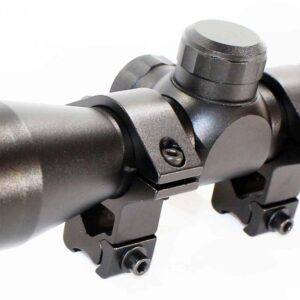 Trinity Hunter 4x32 Scope Sight for Gamo Big Cat 1250 .177 Caliber Air Rifle Mount Adapter Aluminum Black Tactical Optics Hunting Accessory Mil dot Reticle Target Range Single Rail.