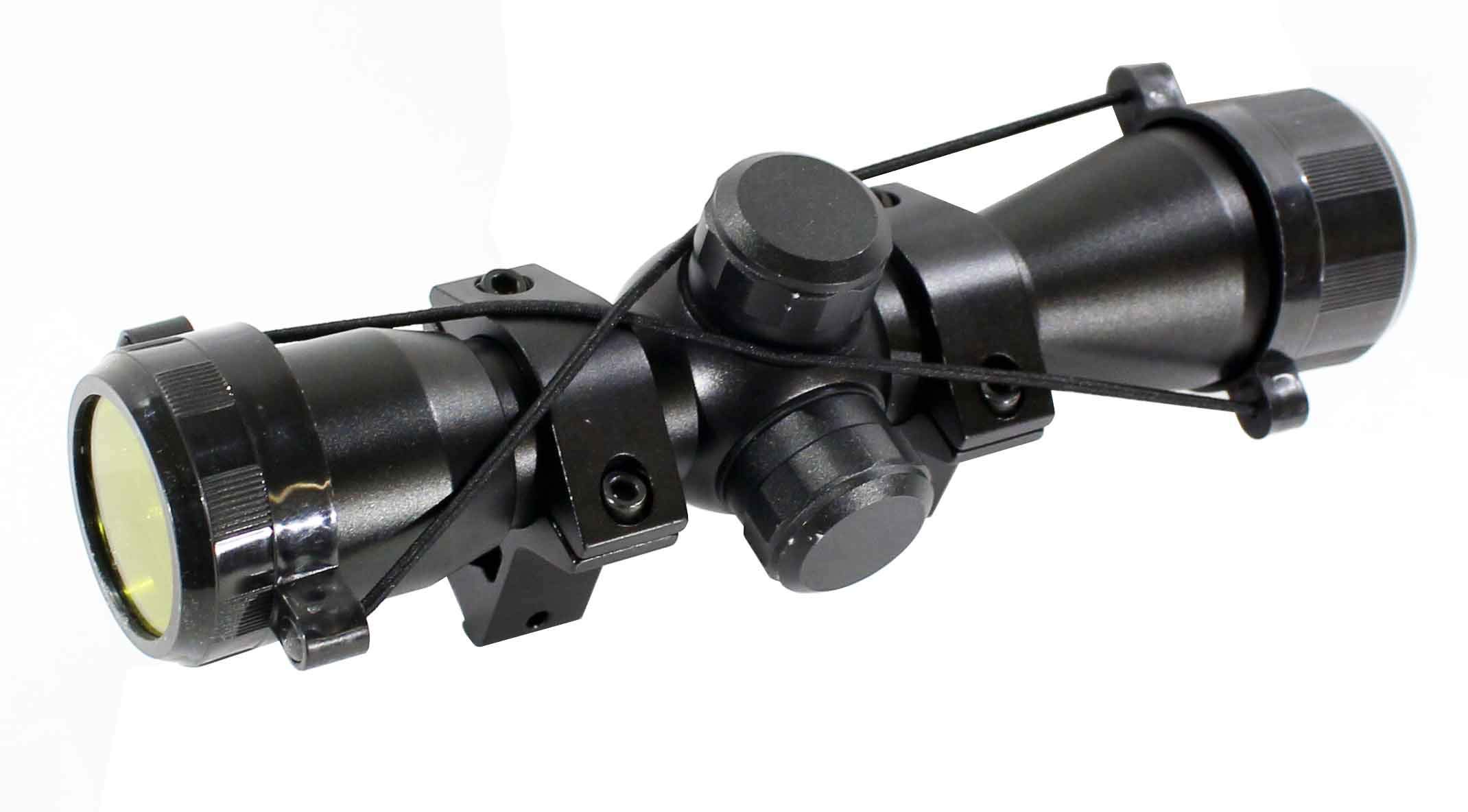 Trinity Hunter 4x32 Scope Sight for Gamo Big Cat 1250 .177 Caliber Air Rifle Mount Adapter Aluminum Black Tactical Optics Hunting Accessory Mil dot Reticle Target Range Single Rail.