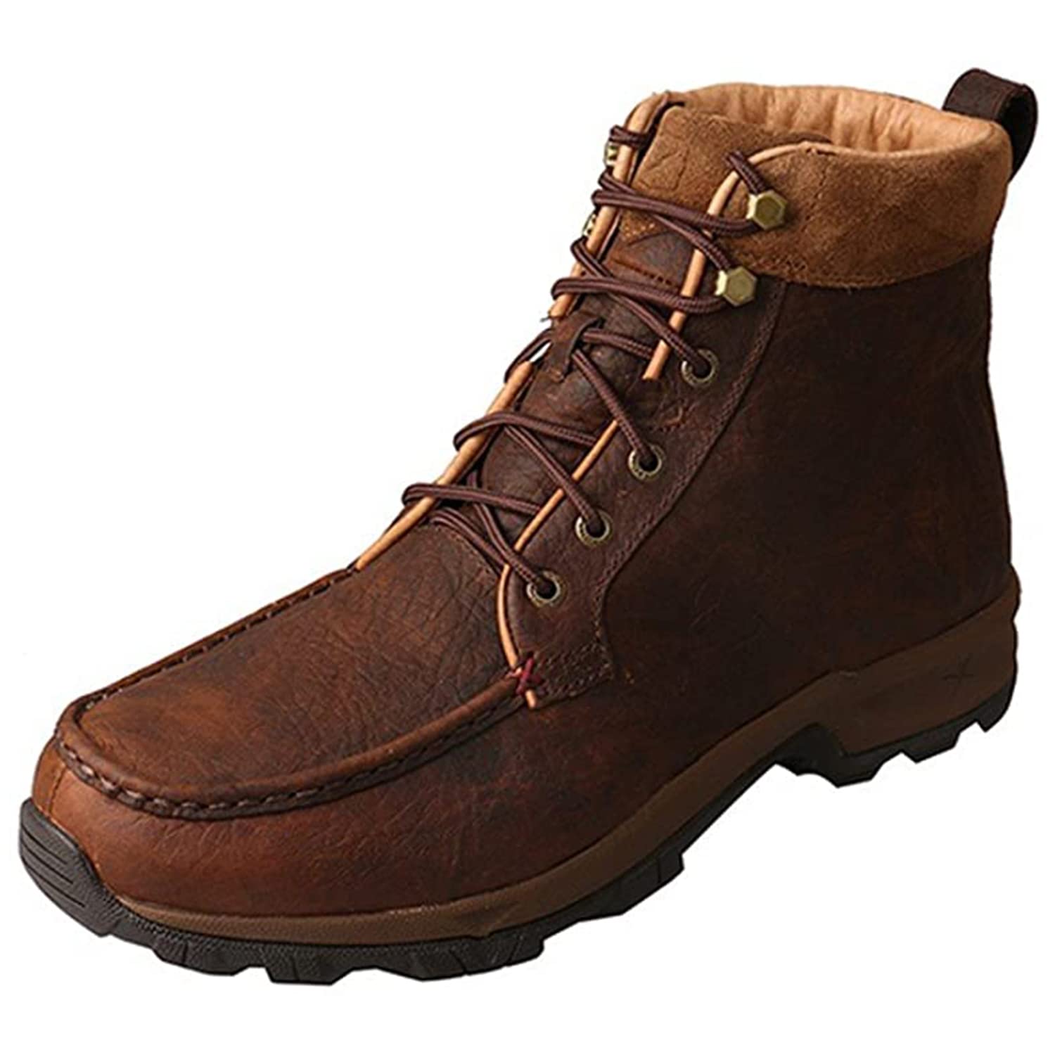 Twisted X Menâ€™s 6â€ Hiking Boot - Work Hiker Boots Crafted with Full-Grain Leather Upper, Three-Quarter Length Composite Insole, Compression EVA Midsole, and Rubber Outsole, Dark Brown, 10.5(W)