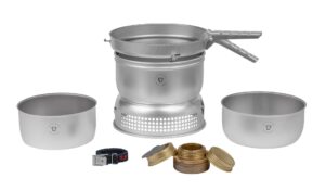 trangia 25-23 duossal 2.0 camping stove kit with stainless steel lined pans,25-21