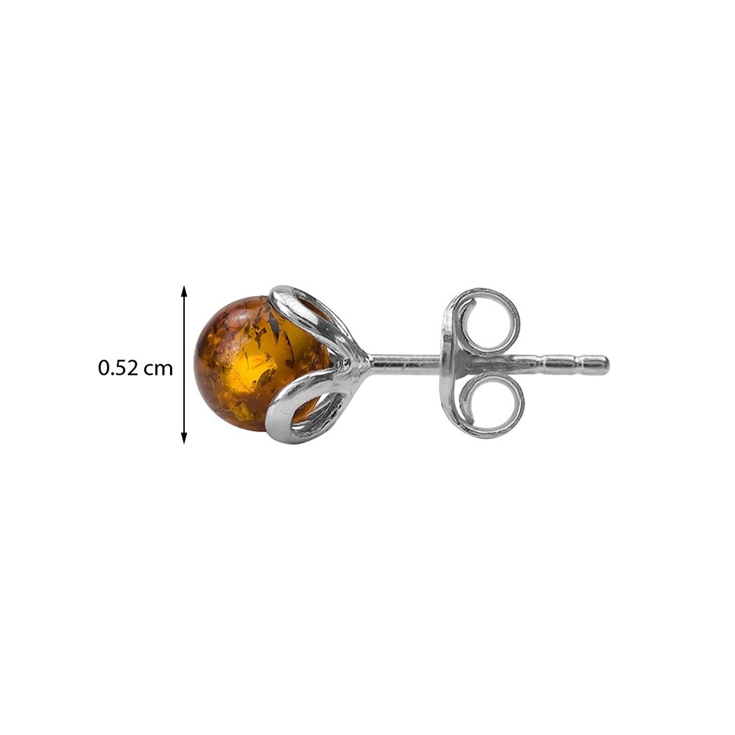 Ian and Valeri Co. Amber Sterling Silver Small Ball Stud Earrings