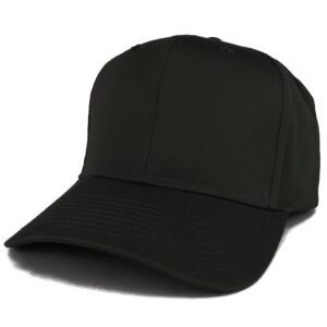 armycrew xxl oversize high crown adjustable plain solid baseball cap - black