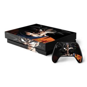 skinit decal gaming skin compatible with xbox one x bundle - officially licensed dragon ball z goku portrait design