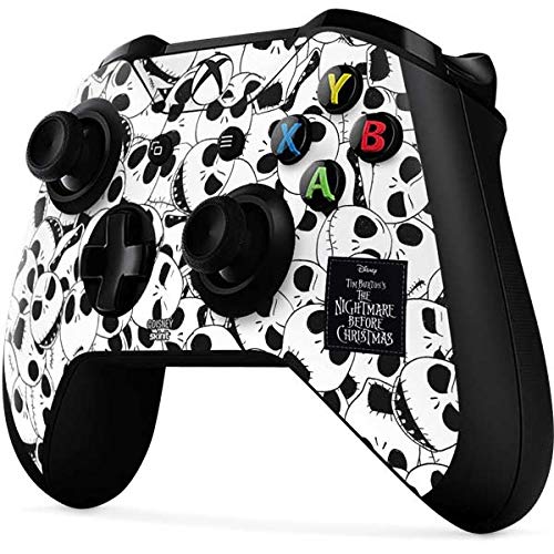 Skinit Decal Gaming Skin compatible with Xbox One X Controller - Officially Licensed Disney Jack Skellington Pattern Design