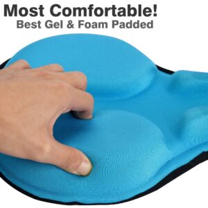 DAWAY Extra Soft Bike Seat Cushion - C6 Large Exercise Bicycle Saddle Cover, Thick Widen Foam & Gel Padded, Comfort Breathable Cycling Pad, Fit for Peloton Bikes, Indoor Outdoor Bycicle