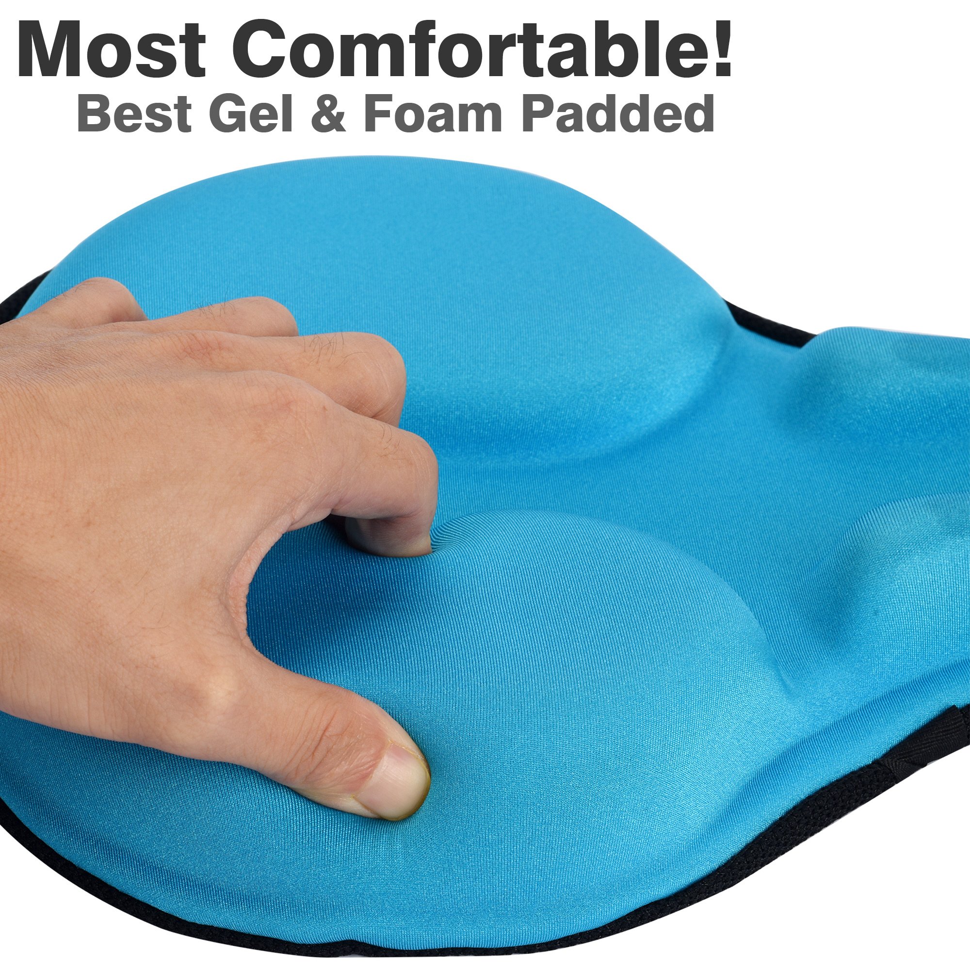 DAWAY Extra Soft Bike Seat Cushion - C6 Large Exercise Bicycle Saddle Cover, Thick Widen Foam & Gel Padded, Comfort Breathable Cycling Pad, Fit for Peloton Bikes, Indoor Outdoor Bycicle