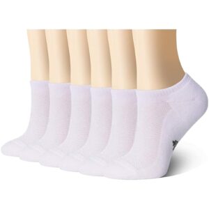 +md ultra soft athletic running socks for women and men, cushioned moisture wicking no show short casual sports socks-6 pairs, 6white13-15