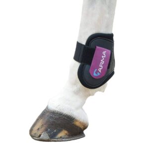 shires arma fetlock boots black/plum pony/cob