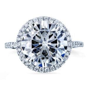 kobelli moissanite halo engagement ring 5 1/5 ctw in 14k white gold, size 9, white gold