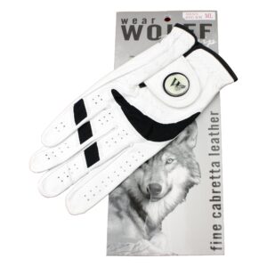 TrueGrip Golf Glove with Magnetic Ball Marker White Leather Ladies Worn on Left Hand Small