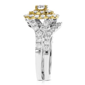 Vir Jewels 1.87 cttw Diamond Wedding Engagement Ring Set 14K Yellow Gold Bridal Size 7