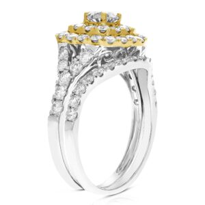 Vir Jewels 1.87 cttw Diamond Wedding Engagement Ring Set 14K Yellow Gold Bridal Size 7