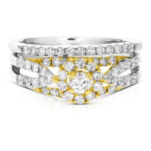 Vir Jewels 7/8 cttw Diamond Wedding Engagement Ring Set 14K Yellow Gold Bridal Size 7