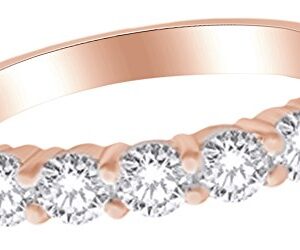 Round Cut (0.5 Cttw) White Diamond Engagement Wedding Ring In 14K Solid Rose Gold,Ring Size-8