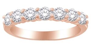 round cut (0.5 cttw) white diamond engagement wedding ring in 14k solid rose gold,ring size-8