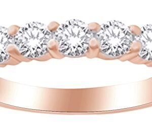 Round Cut (0.5 Cttw) White Diamond Engagement Wedding Ring In 14K Solid Rose Gold,Ring Size-8