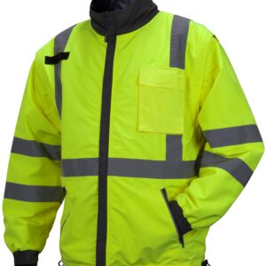 PYRAMEX RJR34 Series 4 in 1 Reversible Windbreaker Jacket Hi Vis Lime 3X Large