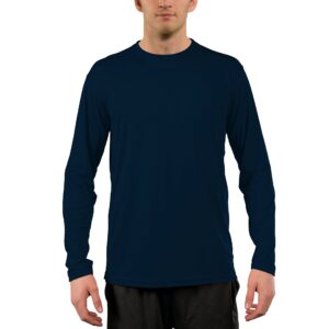 vapor apparel men's outdoor upf 50+ long sleeve t-shirt, uv sun protection for fishing, running, hiking, xl, navy