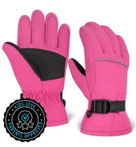 tough outdoors kids snow gloves - kids winter gloves - kids waterproof insulated gloves - girls & boys winter gloves - kids ski & snowboarding gloves - children's winter gloves - toddler snow gloves