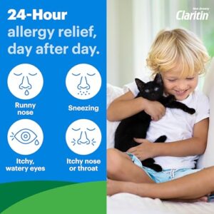 Claritin Children's Chewables 24 Hour Allergy Relief, Non Drowsy Kids Allergy Medicine, Grape Antihistamine Chewable Tablets, For Children 2 Years and Older, 40 Count