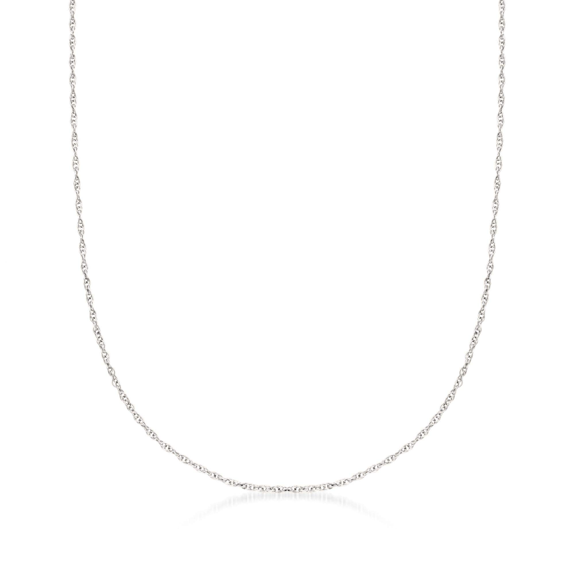 Ross-Simons Italian 14kt White Gold Medium Rope-Chain Necklace. 18 inches