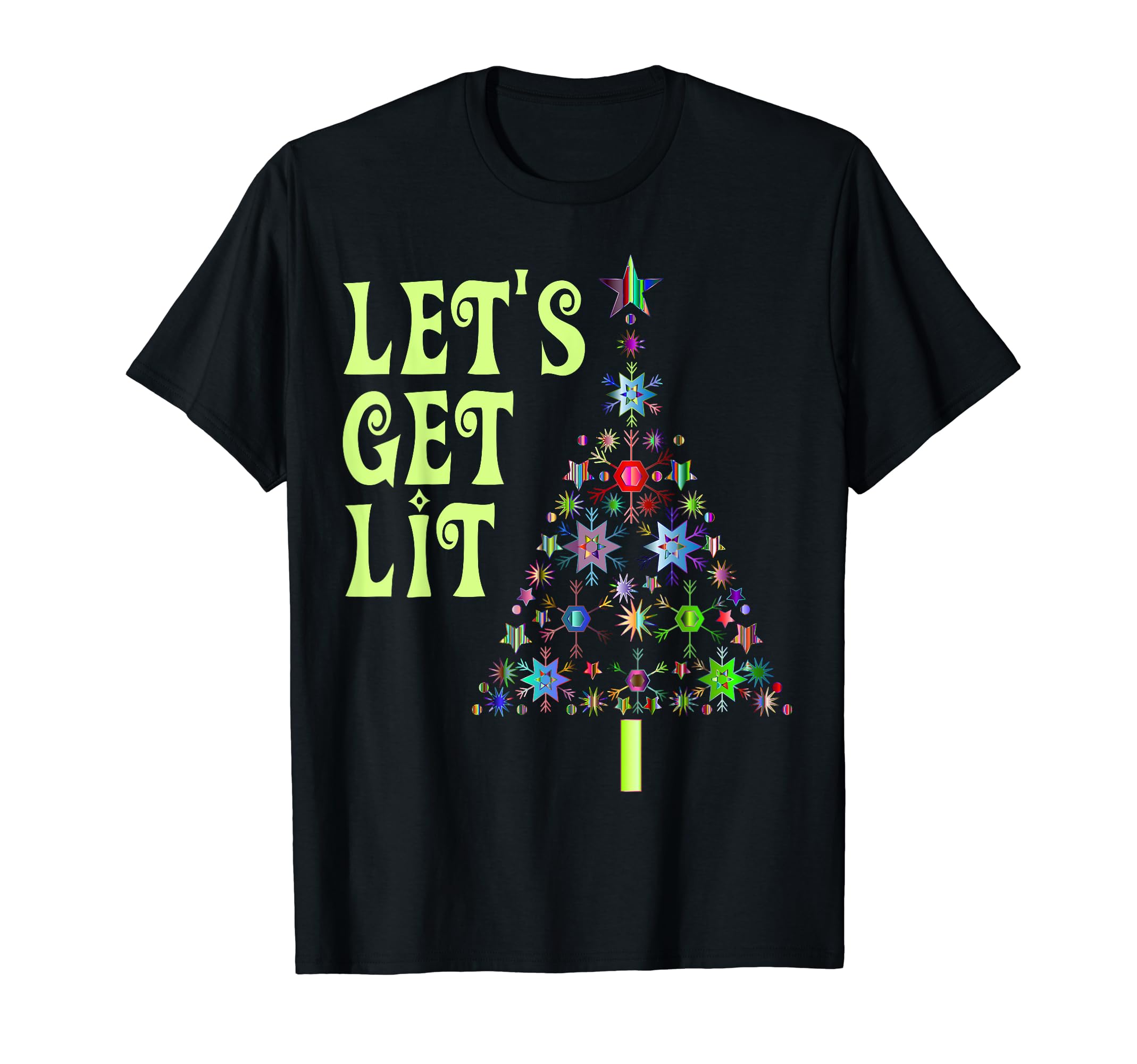 Let's Get Lit Shirt Adult Funny Christmas T Shirts T-Shirt