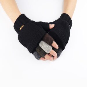 Akayboya Winter Warm Knitted Fingerless Gloves Convertible Wool Gloves with Mittens Cover for Women and Men