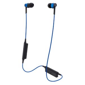 audio-technica ath-ckr35btbl sound reality tooth wireless in-ear headphones with in-line mic & control, blue