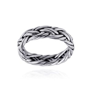 fashionjunkie4life sterling silver braided ring band unisex sizes 8-17 (14)