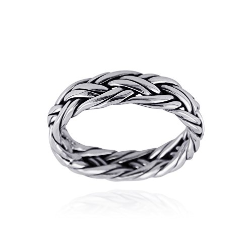 FashionJunkie4Life Sterling Silver Braided Ring Band Unisex Sizes 8-17 (14)