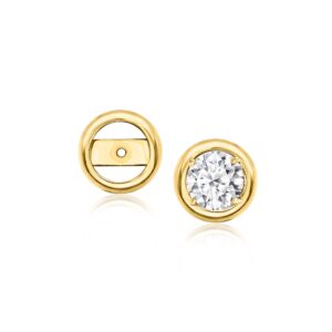 ross-simons 14kt yellow gold bezel earring jackets