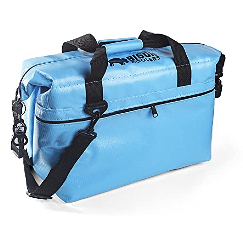 Bison Soft Cooler, Small Cooler Bag, Travel Cooler, Soft Sided Cooler Bag, Camping Coolers, Insulated Cooler, Soft Cooler Bag, Travel Cooler for Car, Bag Cooler (12-Can, Blue)