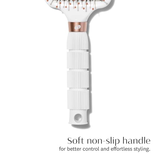 T3 Smooth Paddle Brush | Cushioned Body and Wide Flat Base for Gentle Styling | Heat Resistant Bristles