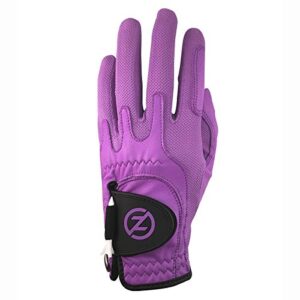 zero friction men's cabretta elite golf gloves, universal-fit one size, purple