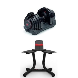 bowflex selecttech 1090 adjustable dumbbells (pair) and stand bundle