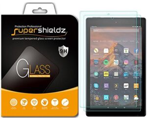 supershieldz (2 pack) designed for fire hd 10 tablet 10.1 inch (9th and 7th generation, 2019 and 2017 release) tempered glass screen protector, anti scratch, bubble free