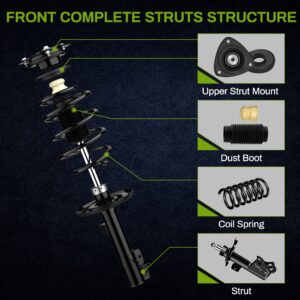 AUTOSAVER88 Front Complete Struts Compatible with 2007-2012 Altima 2.5L Exc. Hybrid 2013 Altima S 2.5L Coupe